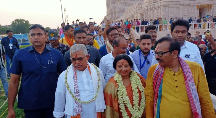 BJP leader Dilip Ghosh went to Jagannath temple in Digha with his wife