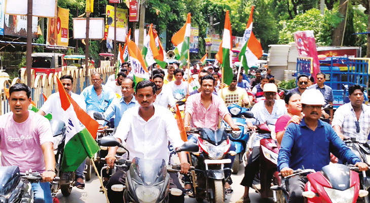 INTTUC bike rally in Jhargram in support of July 21