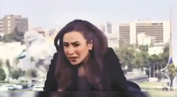 Israeli airstrike on Syrian TV channel, presenter runs for life